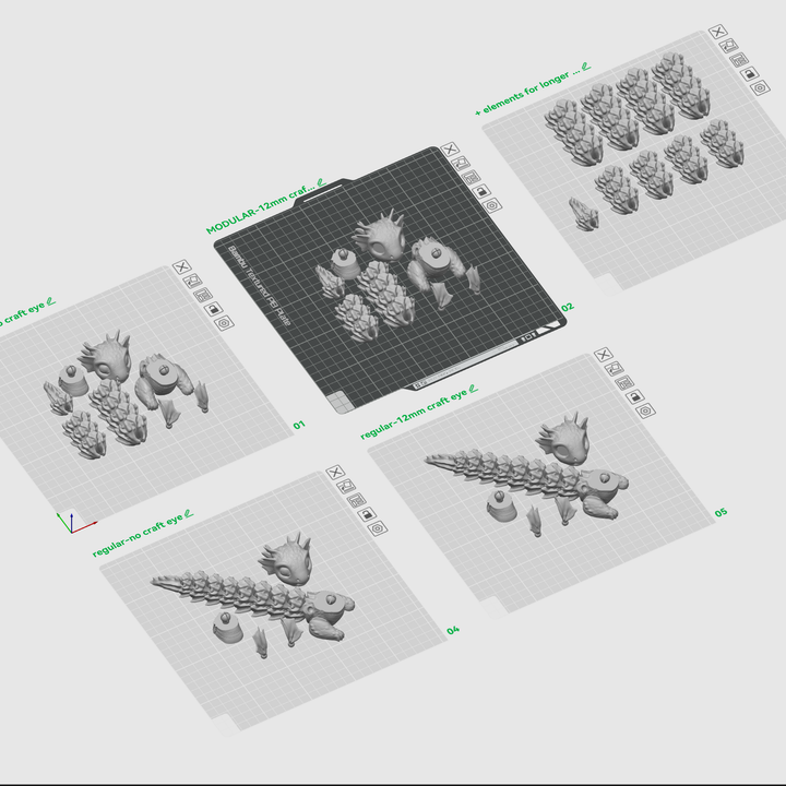 3D Printable Modular Serpent Dragon - Articulated Customizable Creature - No Supports 3D Print ...